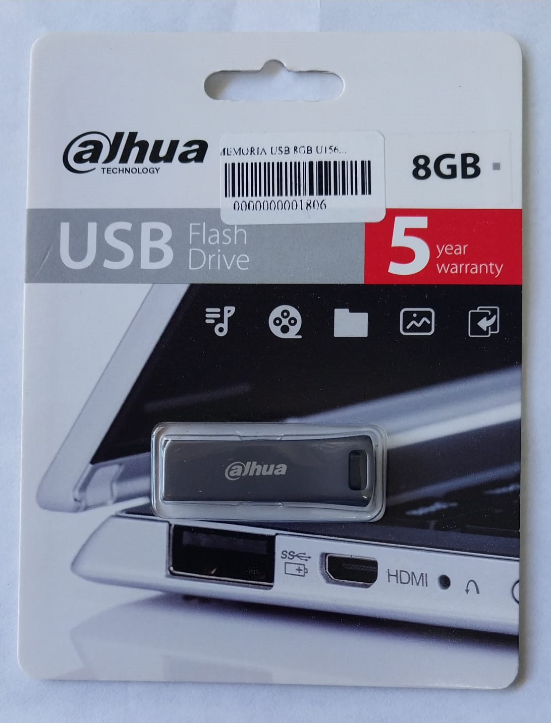 MEMORIA USB 8GB U156 2.0 DAHUA METAL – DComputer
